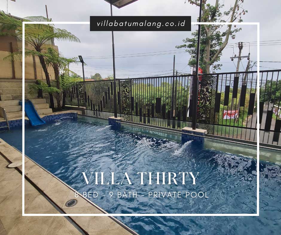 Villa Modern Kapasitas 35 Orang di Batu, Villa Thirty - Villa Batu Malang