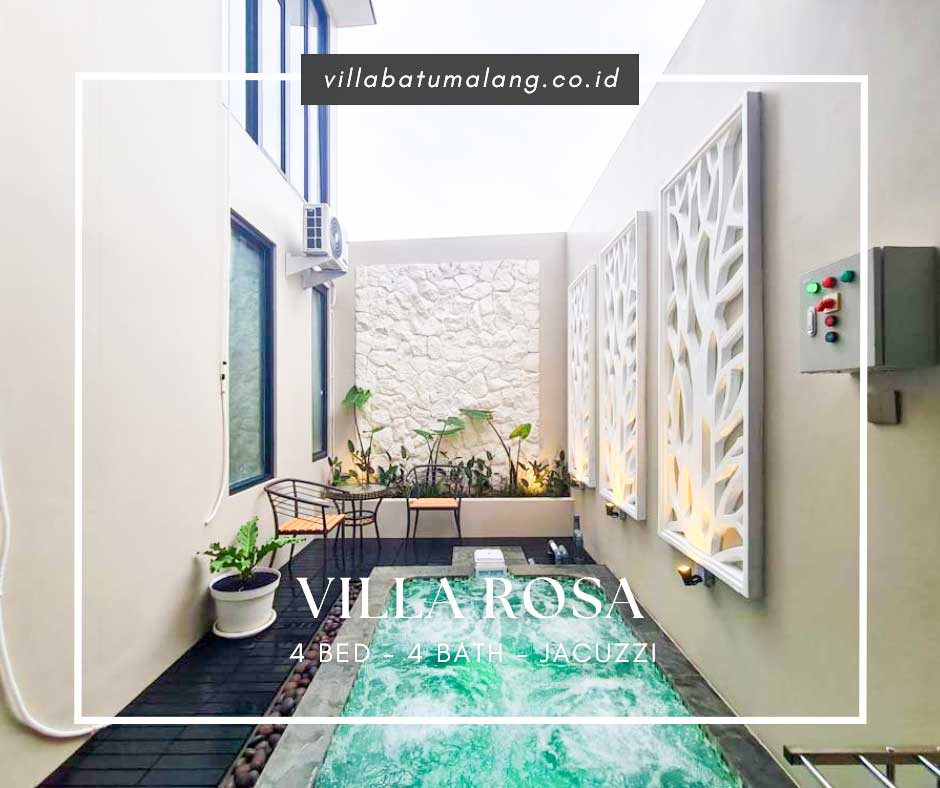 Villa 4 Kamar Full AC Dengan Jacuzzi Dekat BNS, Villa Rosa - Villa Batu ...
